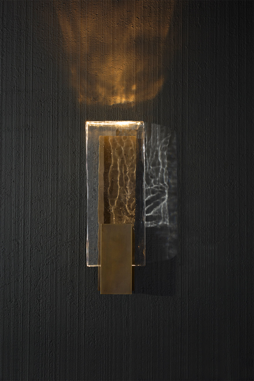 Renzu Wall Sconce – Crystal Ice with Bronze Patina