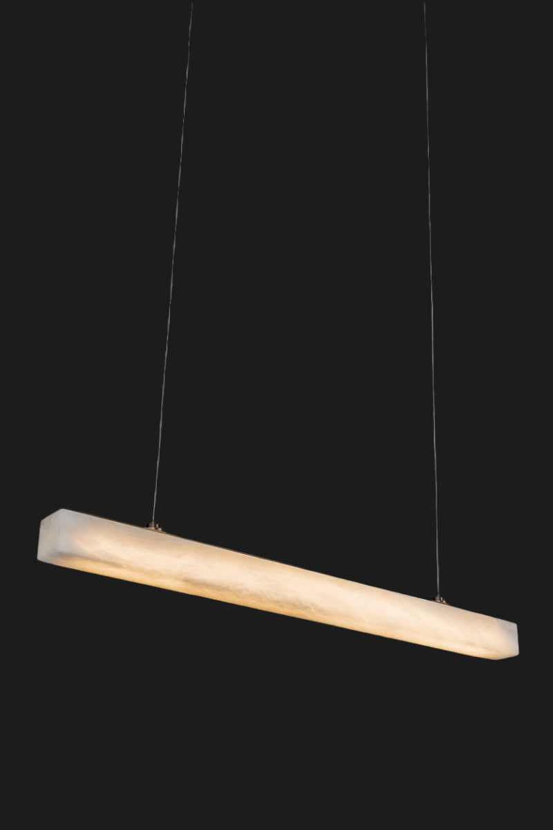 Surimu I Pendant Light – Alabaster with Burnished Brass Accents